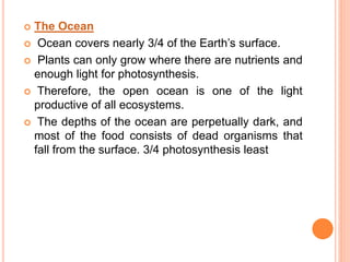 Fresh water and marine ecosystems | PPTX