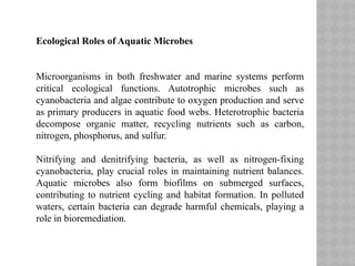Freshwater and Marine, Aquatic, Microbial | PPTX