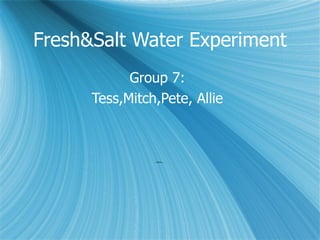 Fresh Water And Salt Water | PPT