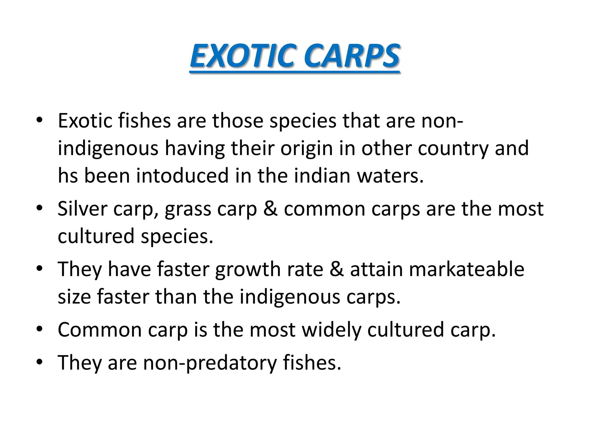 TRAITS OF IMPORTANT CULTIVABLE FISH AND SHELLFISH & THEIR CULTURE ...