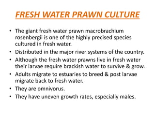 TRAITS OF IMPORTANT CULTIVABLE FISH AND SHELLFISH & THEIR CULTURE ...