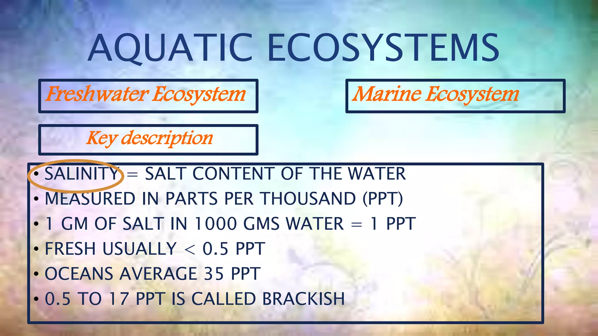 Freshwater ecosystems | PPTX