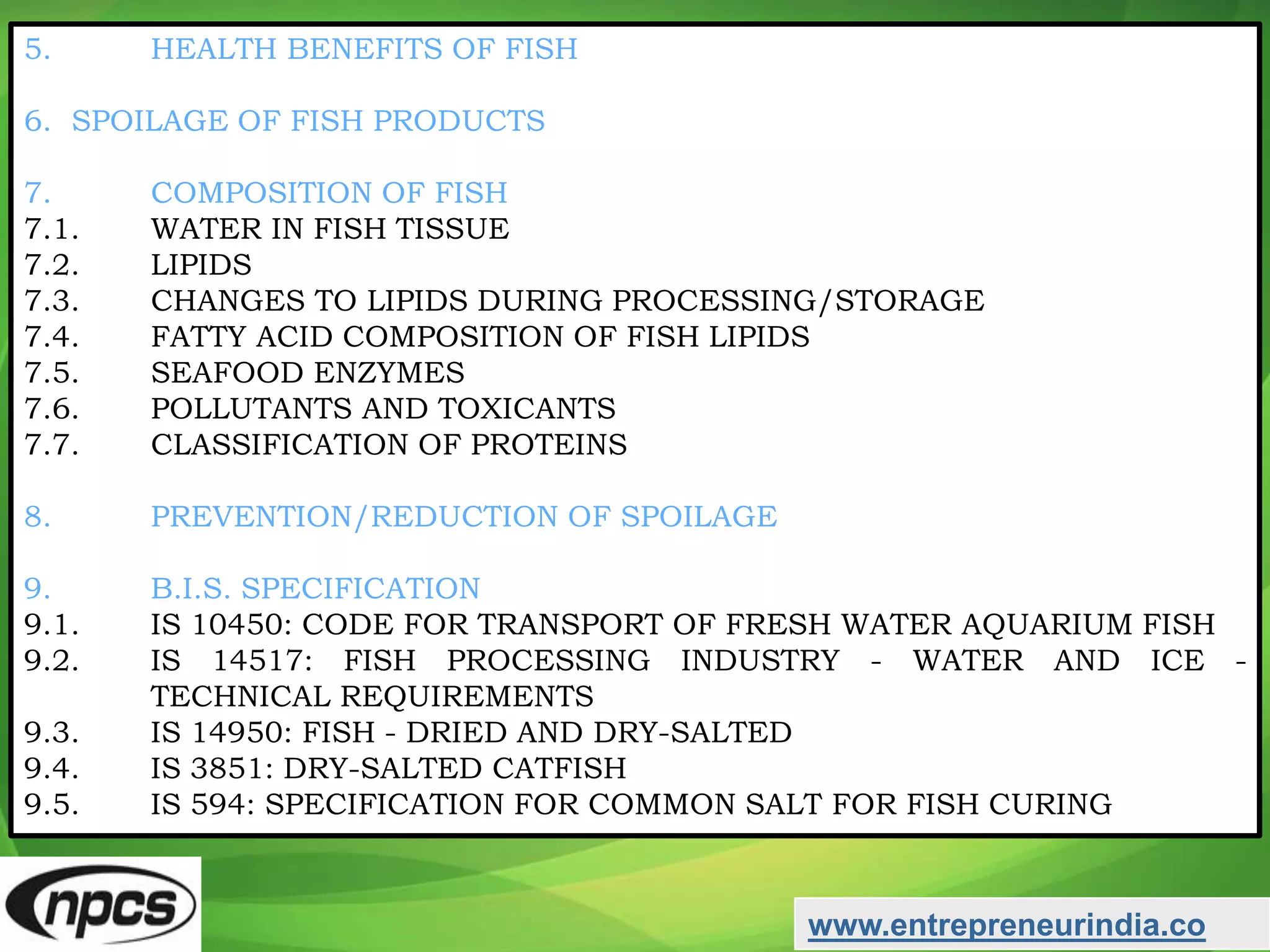 Fresh water fish processing | PPT