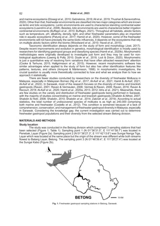 Freshwater gastropod diversity in the selected lotic environment ...