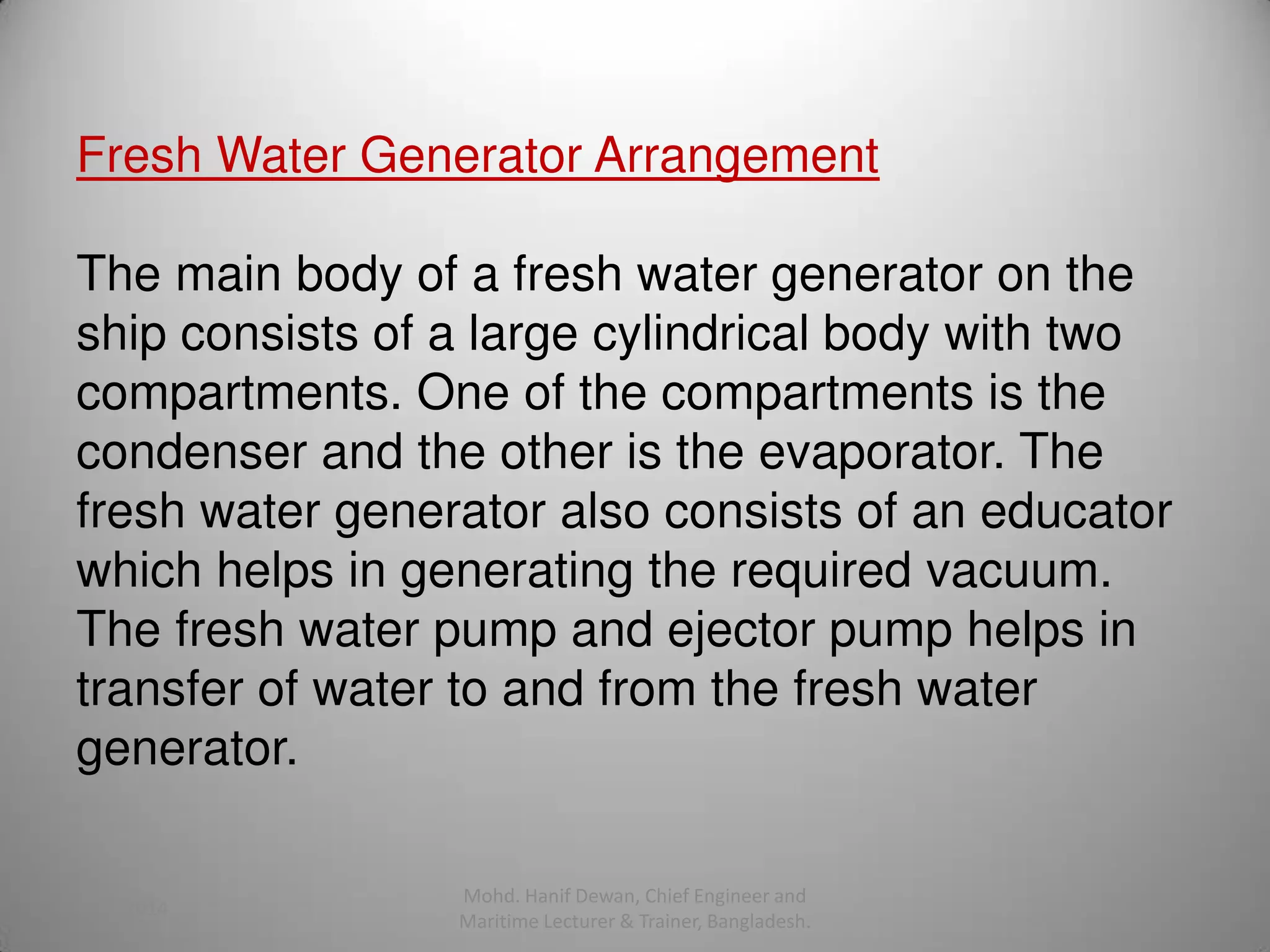 Fresh Water Generator | PDF