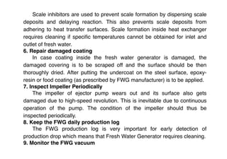 Fresh water generator maintenance | PDF