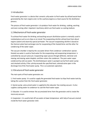 Fresh water generator onboard | DOCX