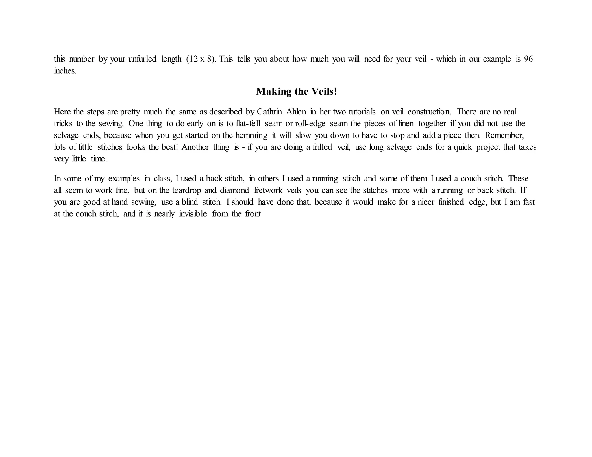 Fretwork and Frilled Veils - Basic Course | DOCX