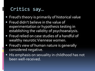 Sigmund Freud-Psychoanalytical theory | PPTX