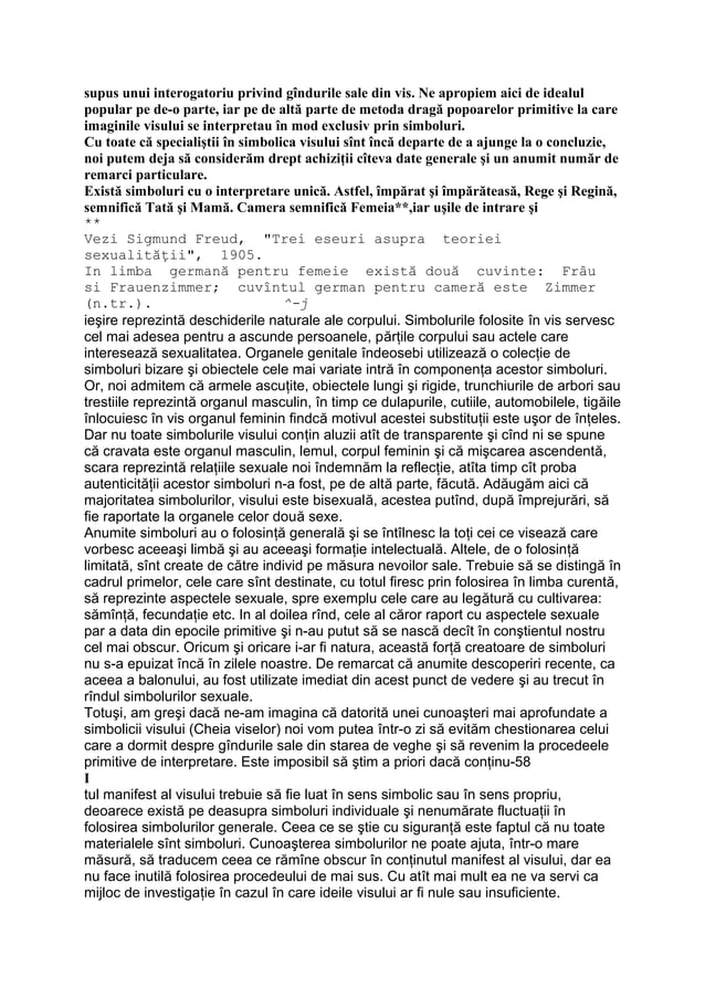 Freud interpretarea viselor | PDF