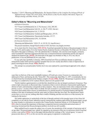 Freud - Mourning And Melancholia | PDF