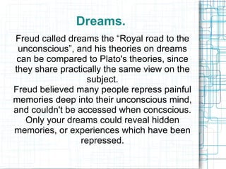 Freudian theories - dreams etc | ODP