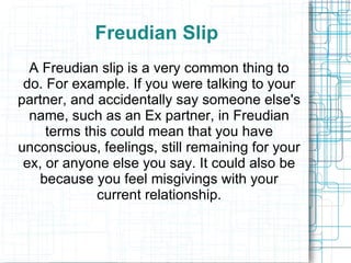 Freudian theories - dreams etc | ODP