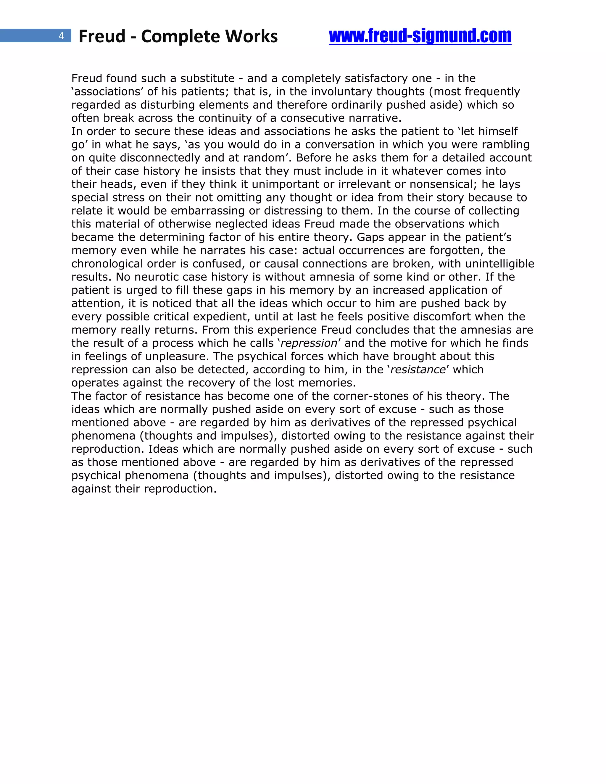 Freud’s psycho analytic procedure | PDF