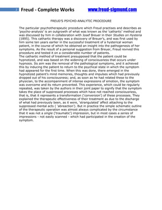 Freud’s psycho analytic procedure | PDF