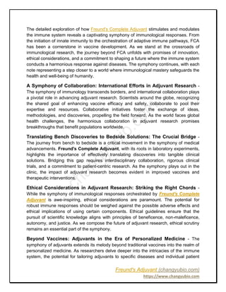Freund's Complete Adjuvant in Research and its Path to Clinical ...