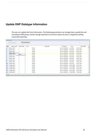 dnp3 Protocol Outstation Server IED RTU Simulator user manual | PDF