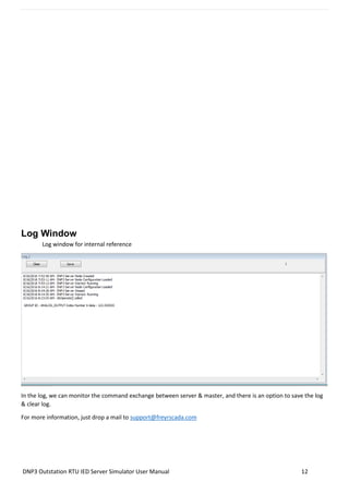 dnp3 Protocol Outstation Server IED RTU Simulator user manual | PDF