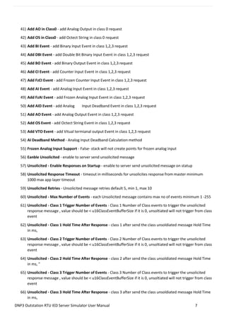 dnp3 Protocol Outstation Server IED RTU Simulator user manual | PDF