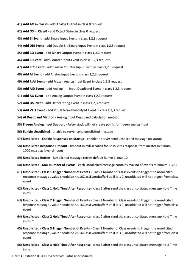 dnp3 Protocol Outstation Server IED RTU Simulator user manual | PDF