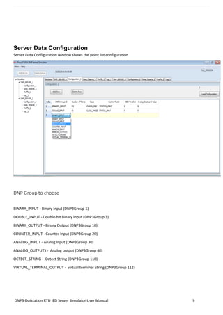 dnp3 Protocol Outstation Server IED RTU Simulator user manual | PDF