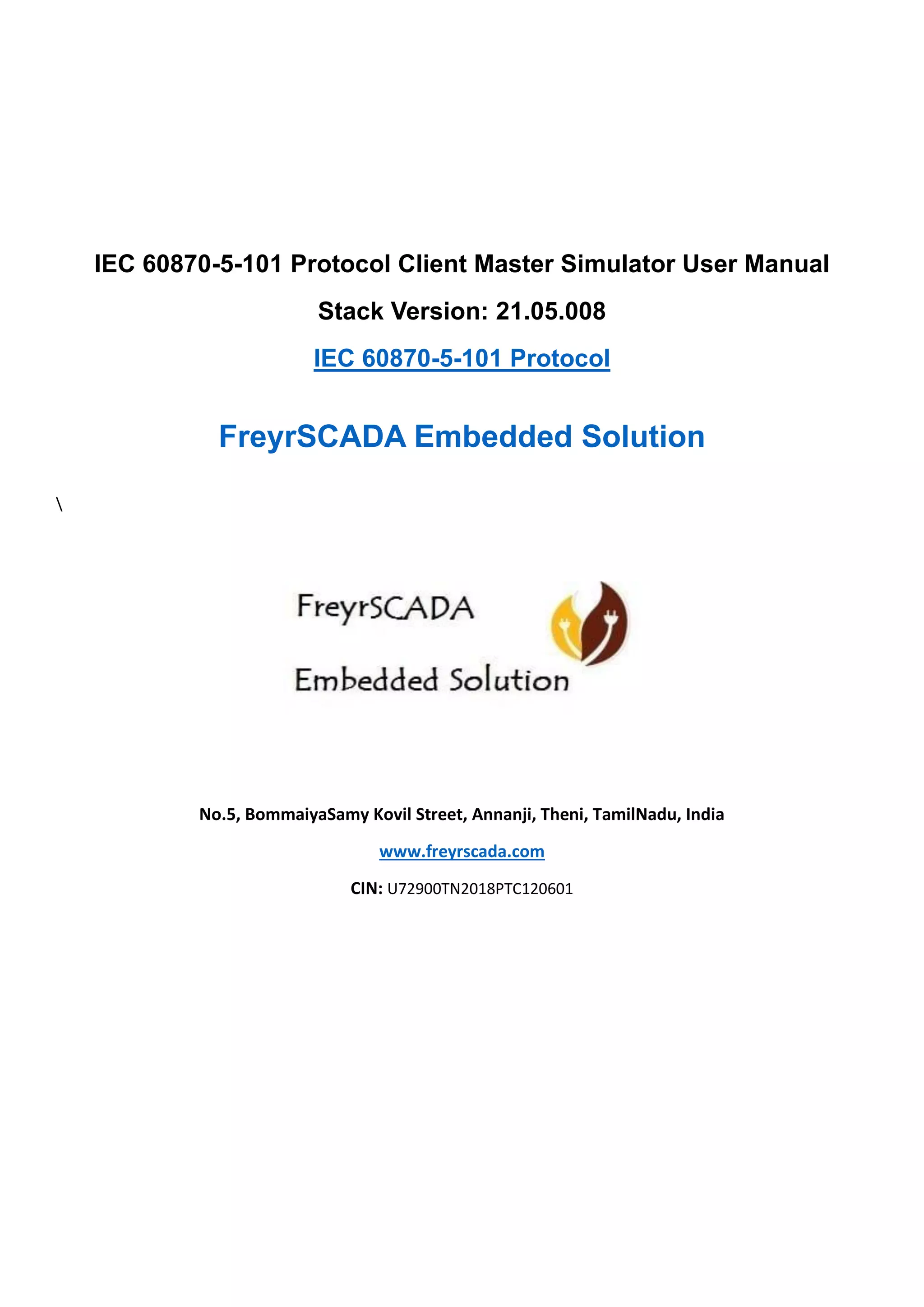 IEC 60870-5 101 Protocol client Master simulator User manual | PDF