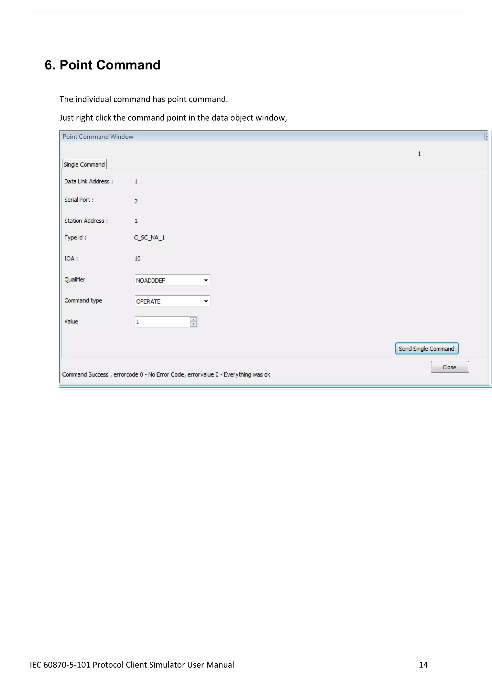 IEC 60870-5 101 Protocol client Master simulator User manual | PDF