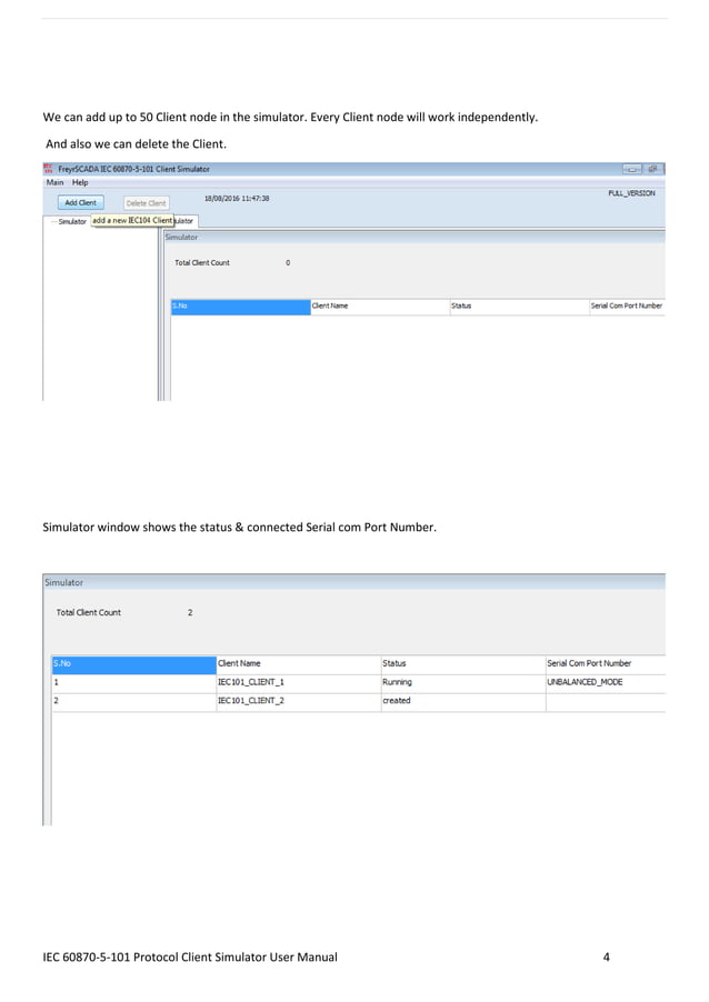 IEC 60870-5 101 Protocol client Master simulator User manual | PDF