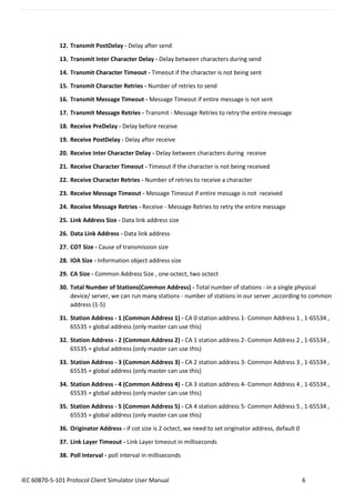 IEC 60870-5 101 Protocol client Master simulator User manual | PDF