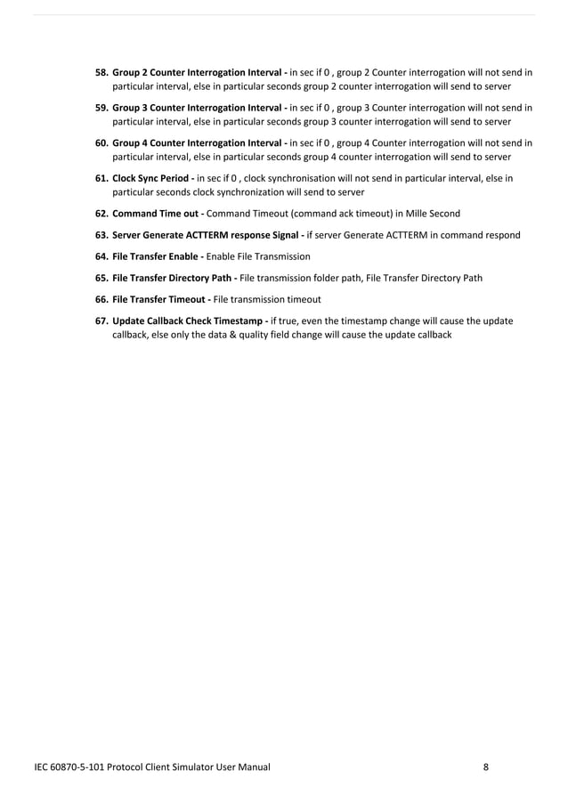 IEC 60870-5 101 Protocol client Master simulator User manual | PDF