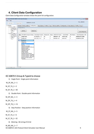 IEC 60870-5 101 Protocol client Master simulator User manual | PDF