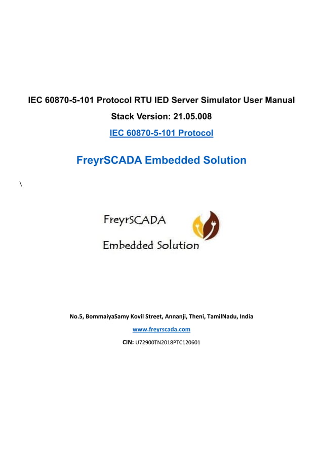 IEC 60870-5 101 Protocol Server Simulator User manual | PDF