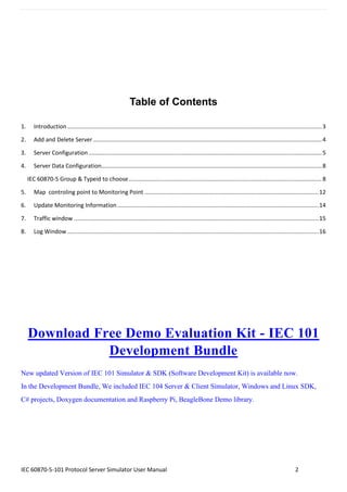 IEC 60870-5 101 Protocol Server Simulator User manual | PDF