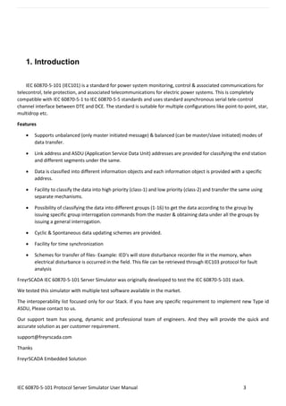 IEC 60870-5 101 Protocol Server Simulator User manual | PDF