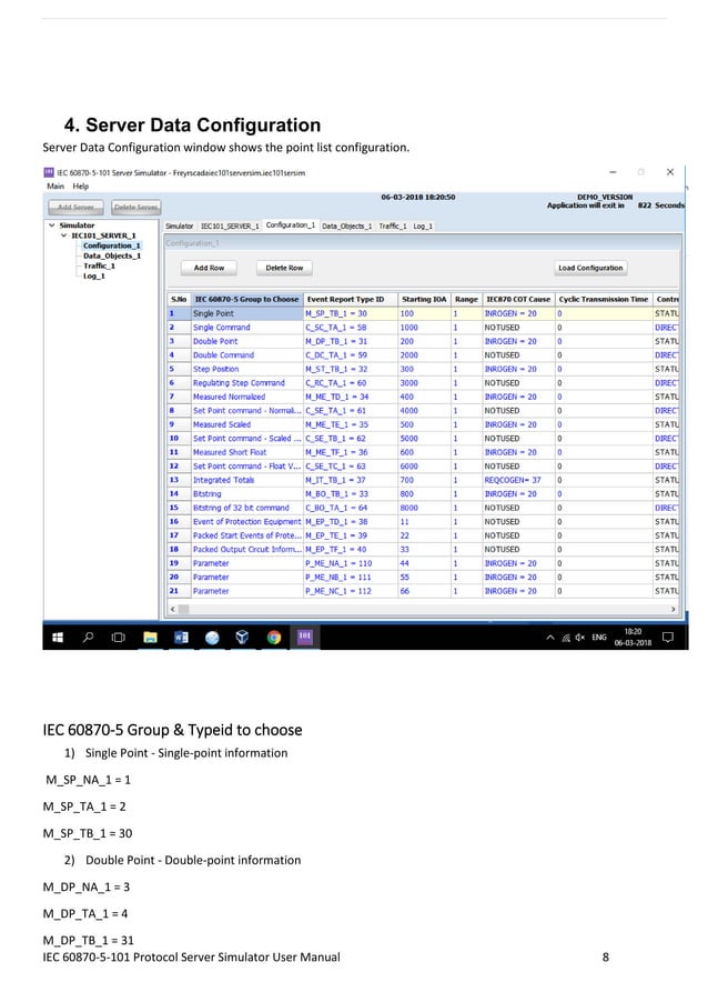 IEC 60870-5 101 Protocol Server Simulator User manual | PDF