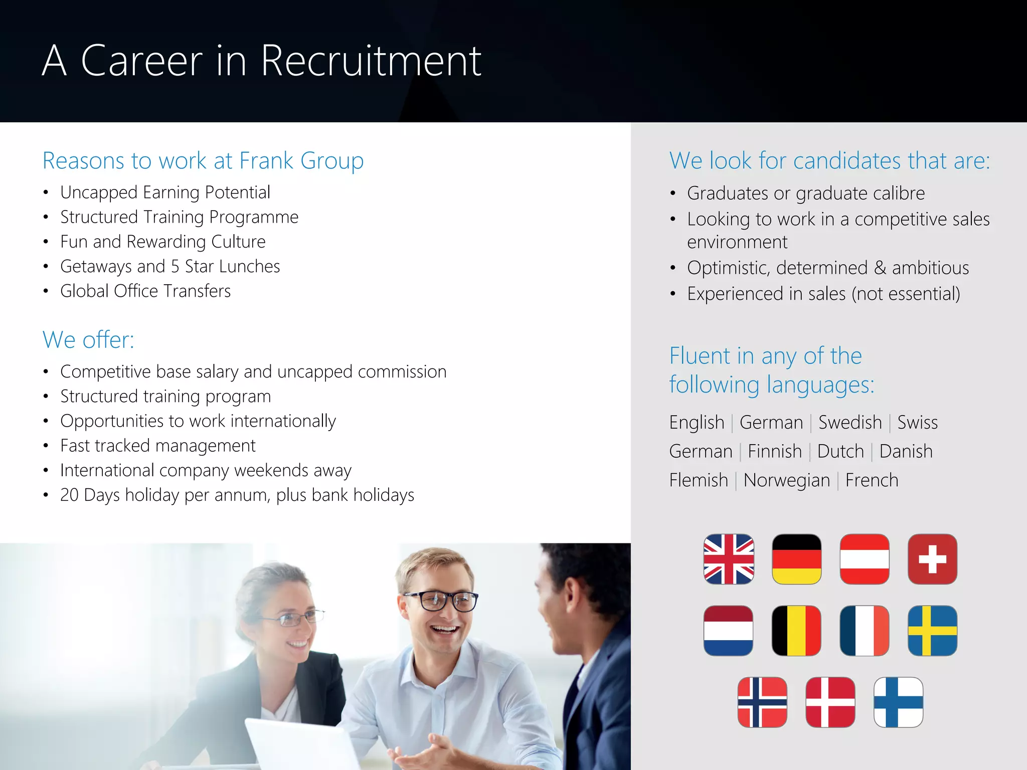 Frank Recruitment Group - A Career in Recruitment | PDF