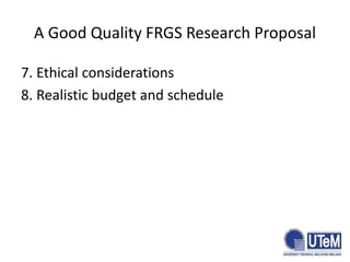 Tips for FRGS Application | PPTX