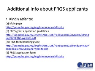 Tips for FRGS Application | PPTX