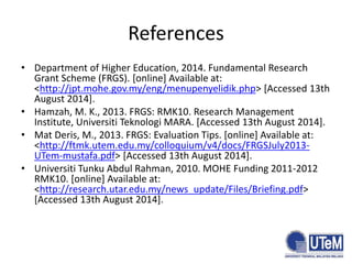 Tips for FRGS Application | PPTX
