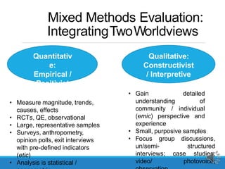 Doing Better Evaluation with Mixed Methods | PPT