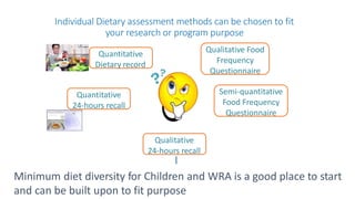 Food consumption data: the why and how for nutrition-sensitive ...
