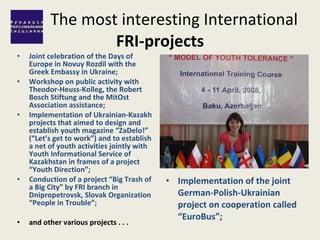 Presentation of FRI for the students of University of Regensburg | PPT