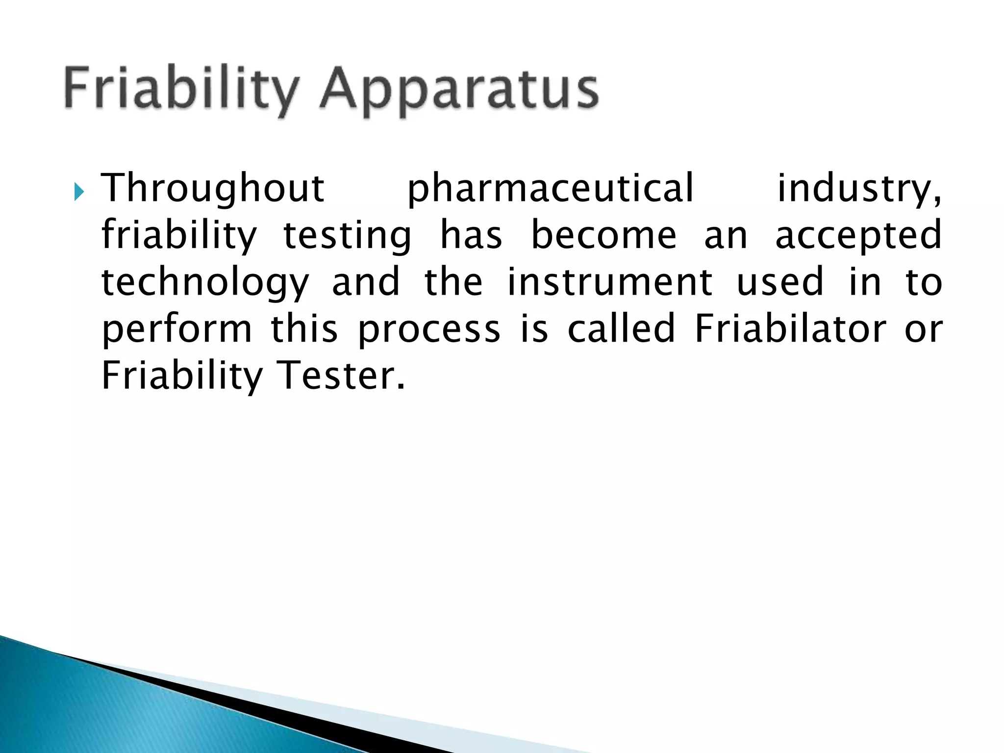 Friability testing | PPTX