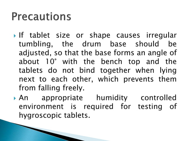 Friability testing | PPTX