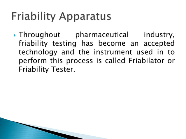 Friability testing | PPTX