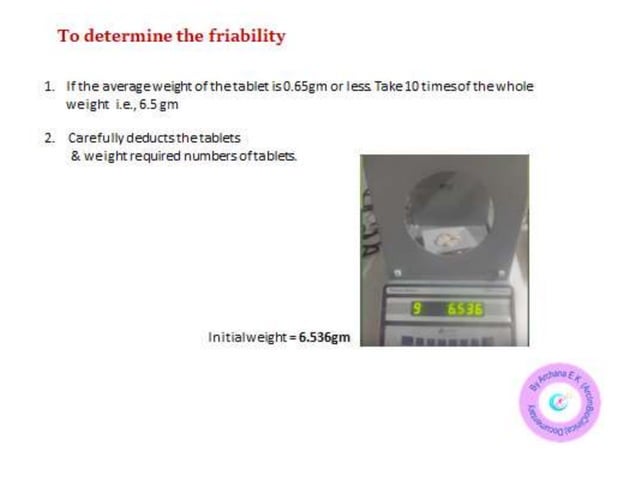 Friability test ppt | PPTX | Physics | Science