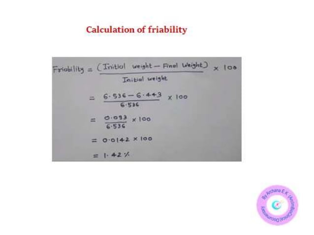 Friability test ppt
