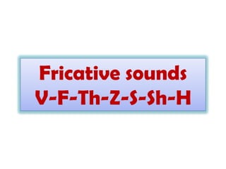 Fricative Sounds.pdf pronunciacion de las letras | PPT