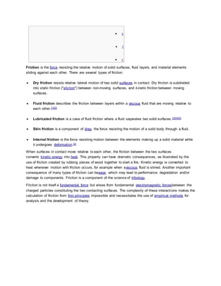Friction | PDF