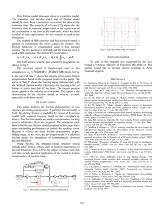 Modeling and Simulation of Nonlinear Friction in XY AC Servo Table | PDF